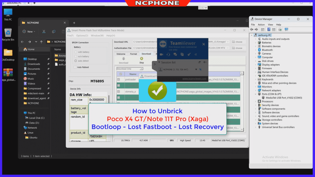 How to Unbrick Redmi Note 11T Pro, Poco X4 GT, K50i bricked (Stuck ...