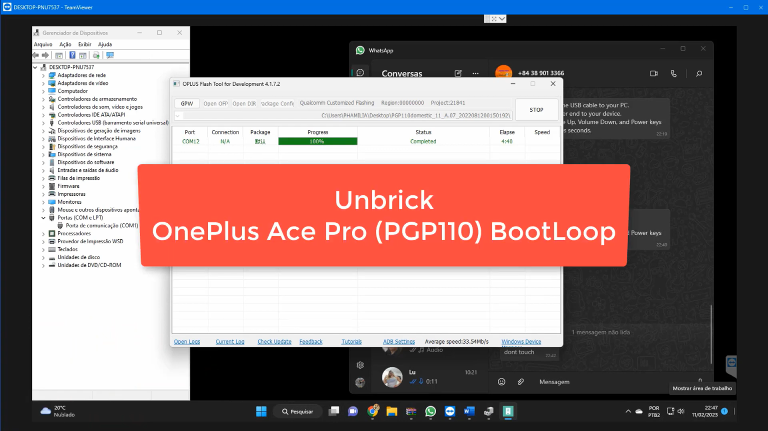 How to Unbrick OnePlus Ace Pro/10T 5G (PGP110, CPH2413, CPH2415 ...