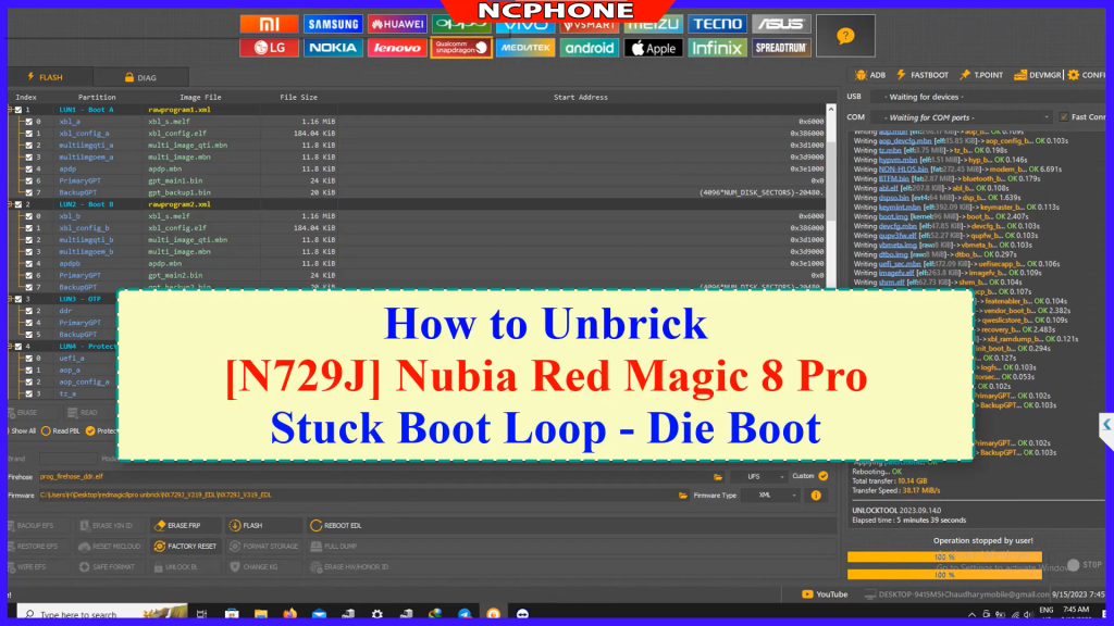 Unbrick Nubia Red Magic 8 Pro/Pro+ Services